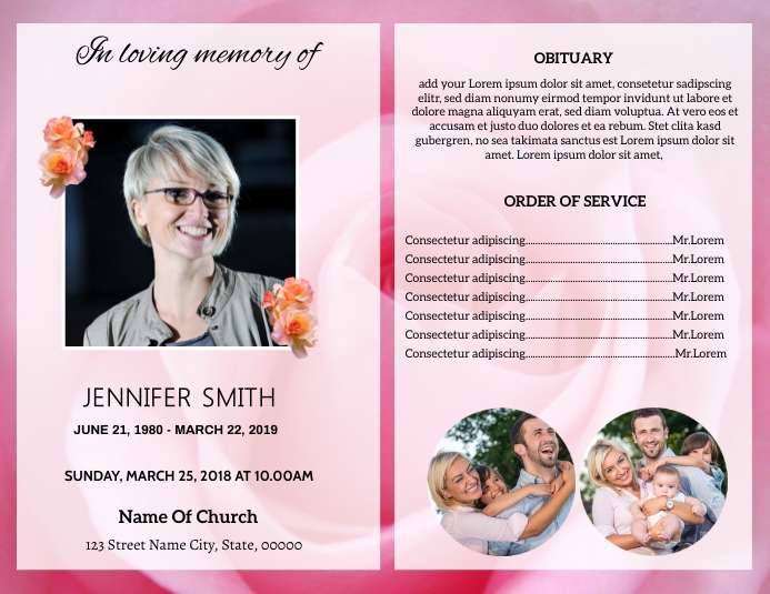 Funeral Program Card Template | PosterMyWall