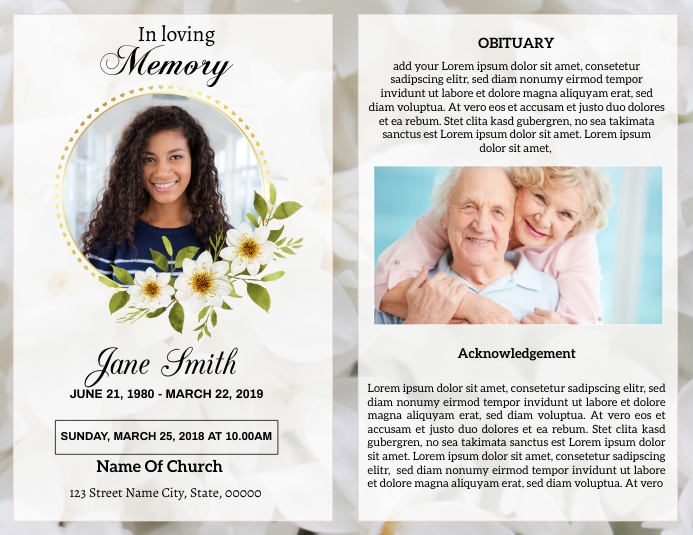 Funeral Program Card Template | PosterMyWall