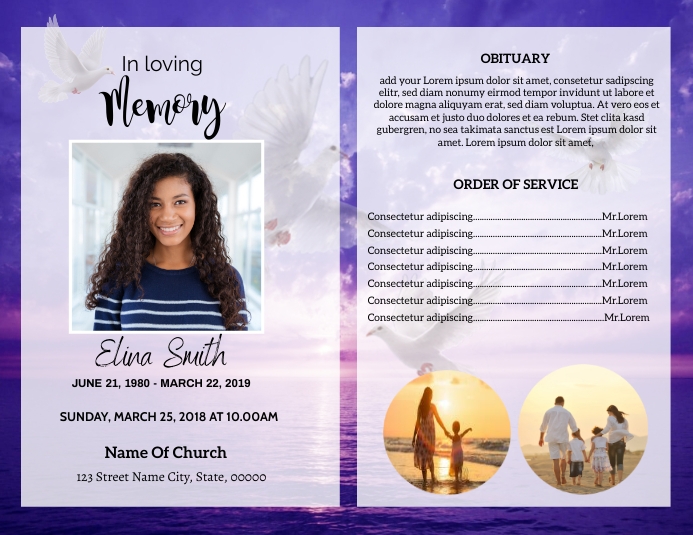 Copy of Funeral Program Card Template | PosterMyWall