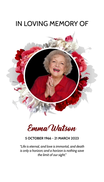 Funeral Program card Template floral(1) | PosterMyWall