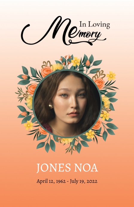 Funeral Program card Template floral (1) | PosterMyWall