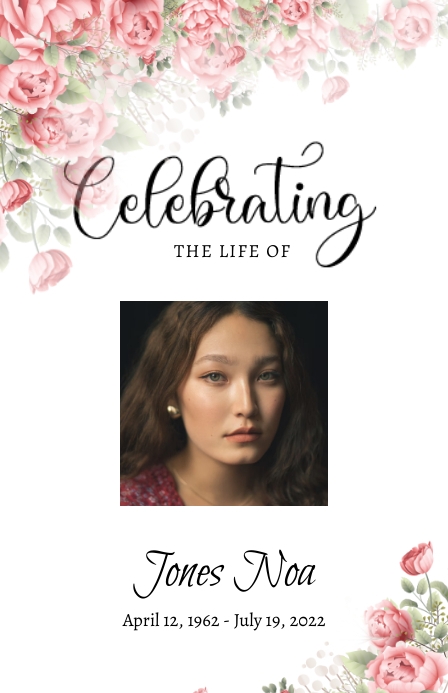 Funeral Program card Template floral (5) | PosterMyWall
