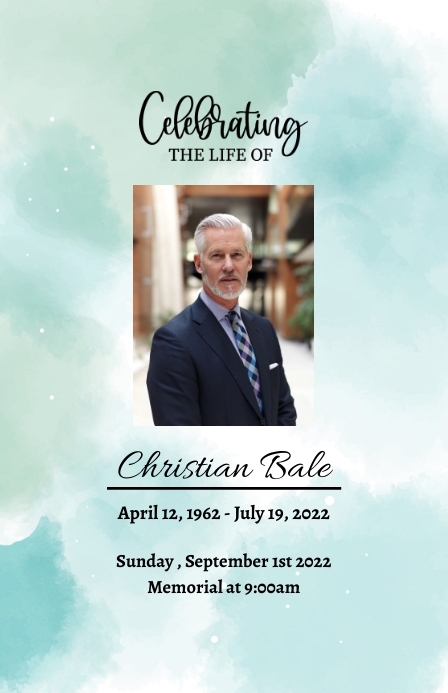 Funeral Program card Template greene(2) | PosterMyWall