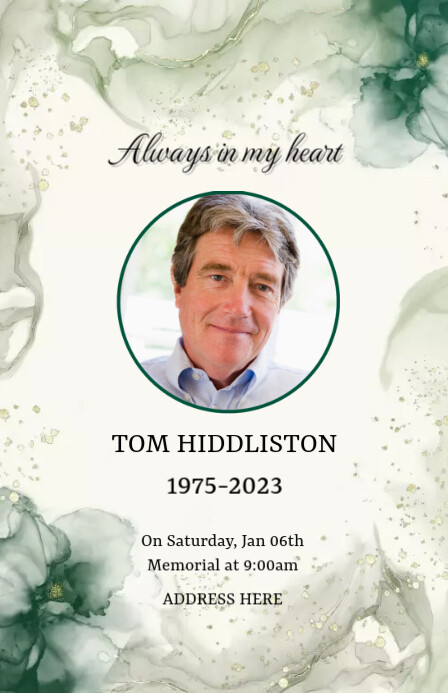 Copy of Funeral Program card Template greene (2) | PosterMyWall