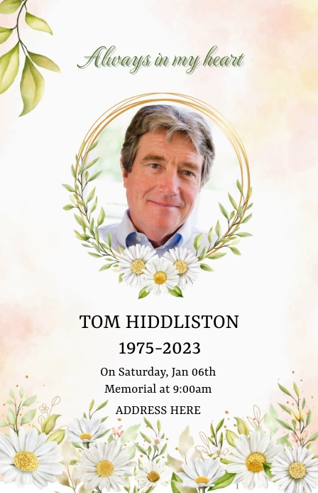 Templat Kartu Program Pemakaman Brosur Greene | PosterMyWall