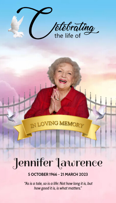 Funeral Program card Template heaven sky (5) | PosterMyWall