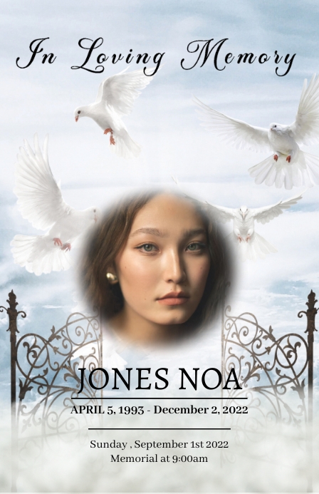Funeral Program card Template heaven skyl (3) | PosterMyWall