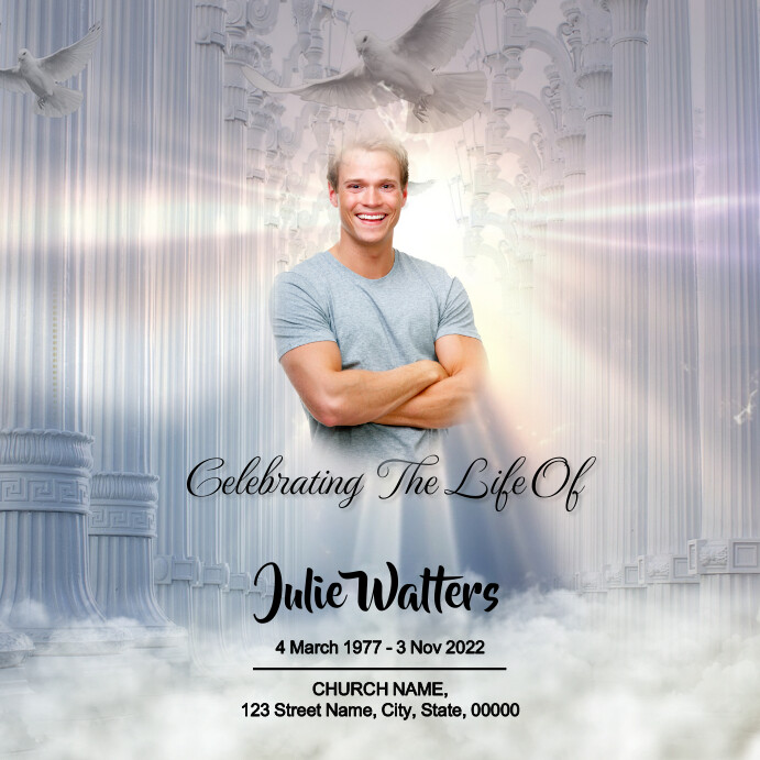 Funeral Program card Template instagram post Modelo | PosterMyWall