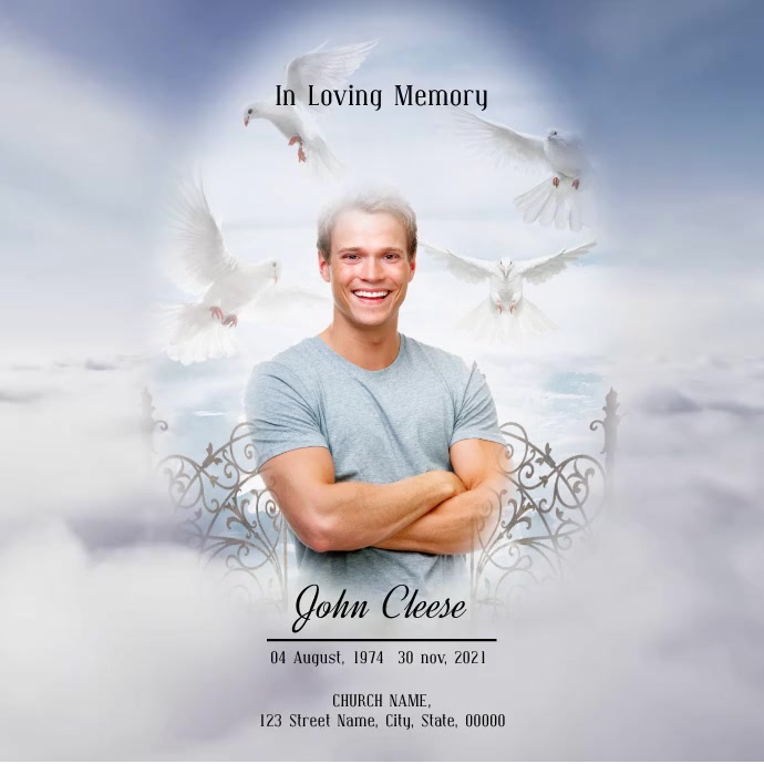 Funeral Program card Template instagram post | PosterMyWall