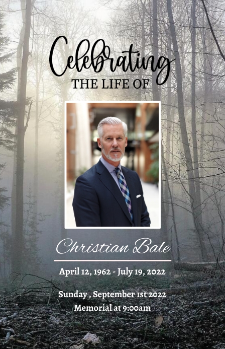 Funeral Program card Template nature(2) | PosterMyWall