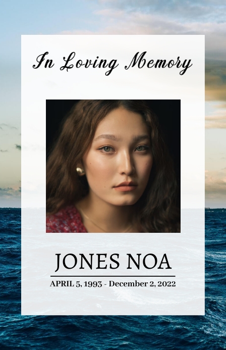 Un Modèle de Carte de Programme Funéraire Mer (4) | PosterMyWall