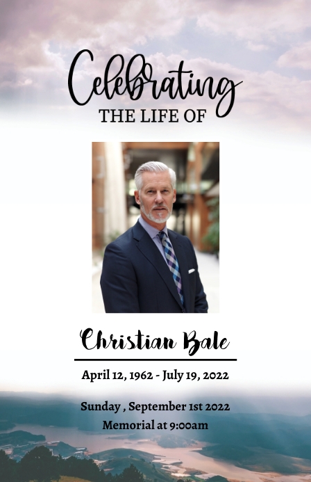 Funeral Program card Template sky (5) | PosterMyWall