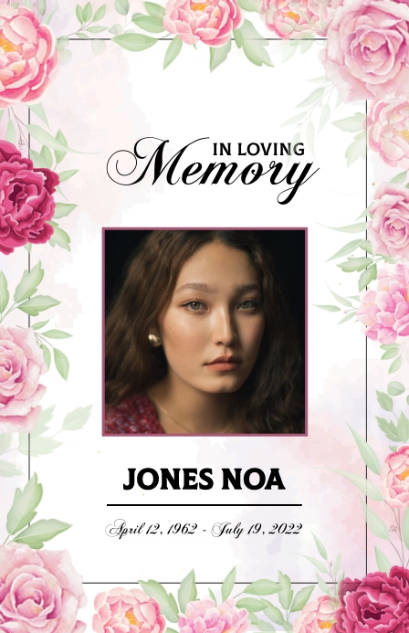 Funeral Program cardTemplate floral (3) | PosterMyWall