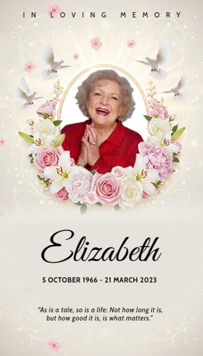 Funeral Program cardTemplate floral frame (1) | PosterMyWall