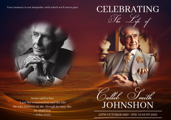 Copy of Funeral Program Cover page Design | PosterMyWall