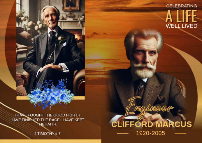 Funeral Program Cover Page Design Template | PosterMyWall