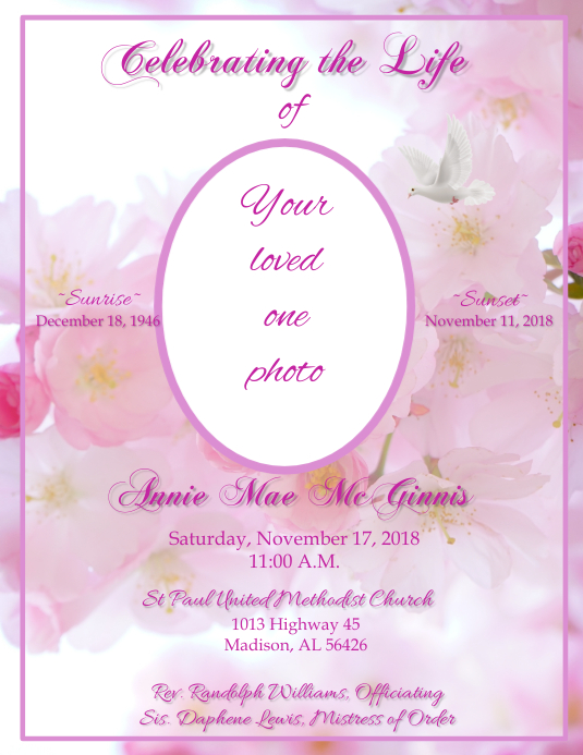 Funeral Program Template | PosterMyWall