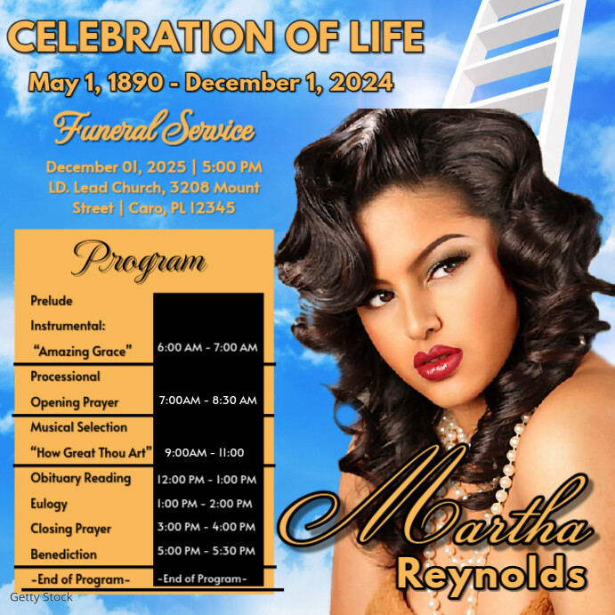 Funeral Program Template | PosterMyWall