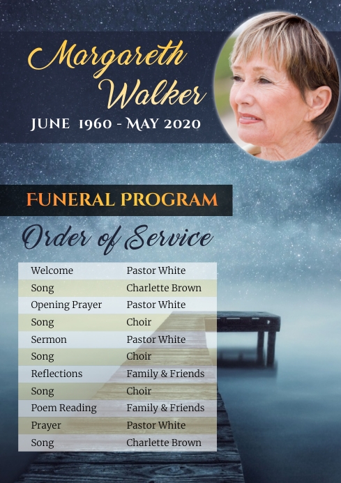 Funeral Program Template | PosterMyWall