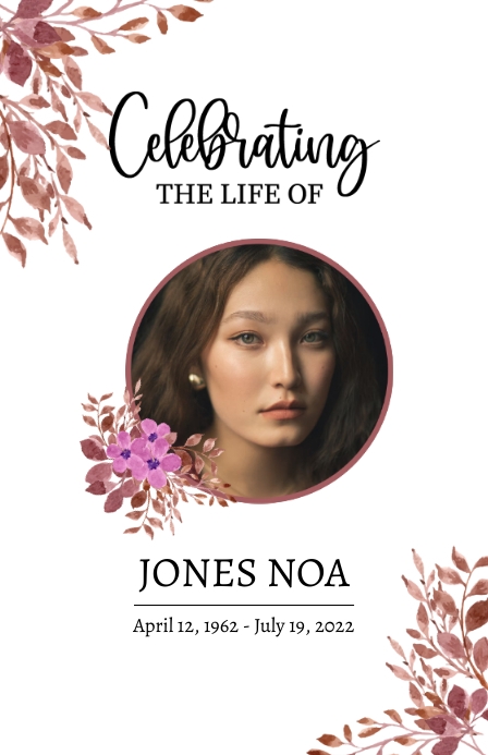 Copy of Funeral Program floral Template (1) | PosterMyWall