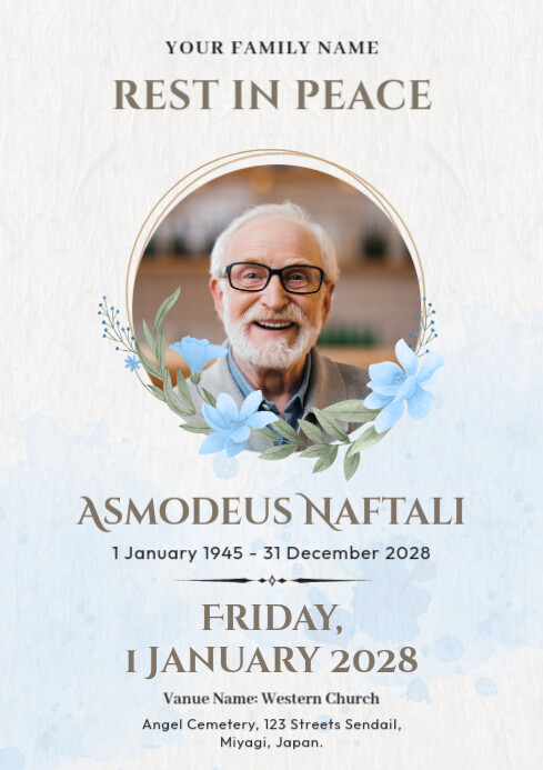 Funeral Program Flyer Template | PosterMyWall