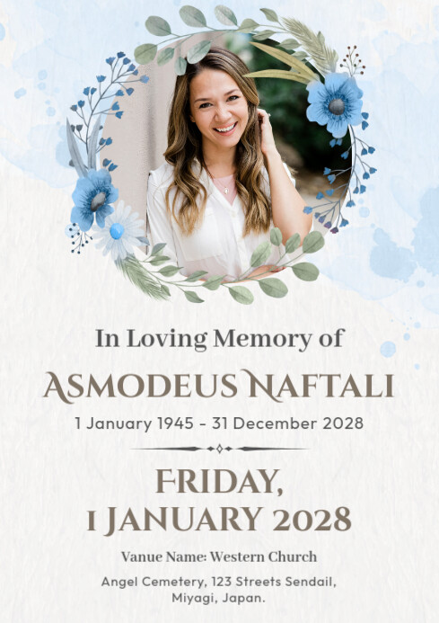 Funeral Program Flyer Template | PosterMyWall