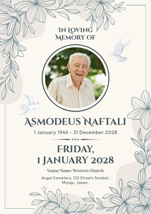 Funeral Program Flyer Template | PosterMyWall