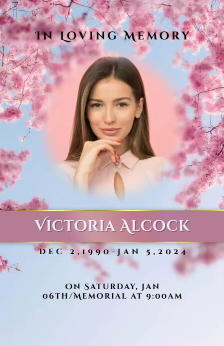 Funeral program pink floral design (1) Template | PosterMyWall