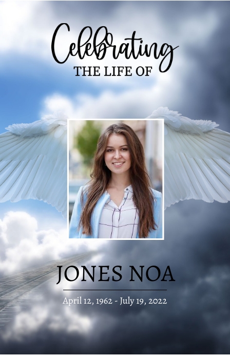 Copy of Funeral Program Template angel wing (3) | PosterMyWall
