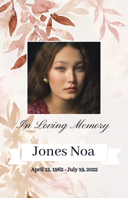 Copy of Funeral Program Template browe flower (3) | PosterMyWall