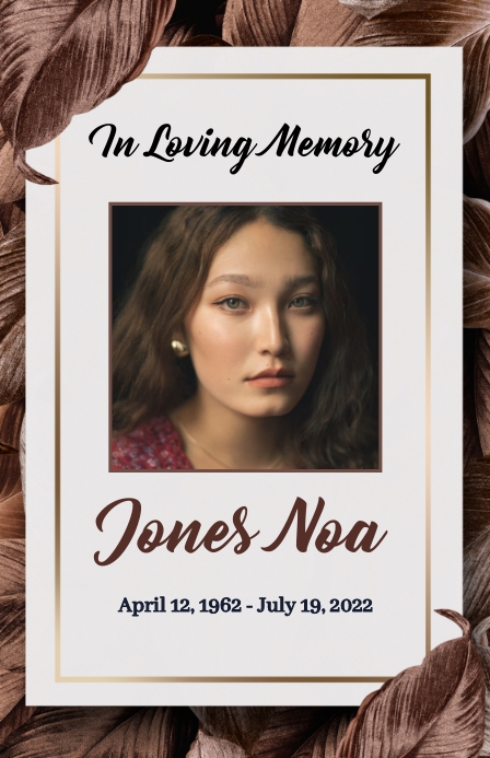 Funeral Program Template brown leaf (4) | PosterMyWall