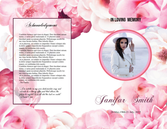 Copy of Funeral Program Template Cover | PosterMyWall