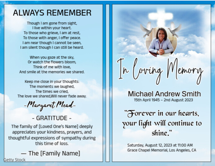 Copy of Funeral Program Template | PosterMyWall