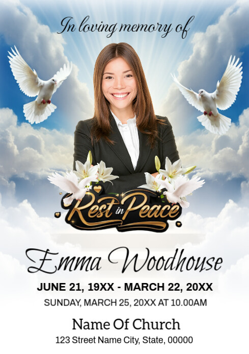 Copy of Funeral Program Template | PosterMyWall