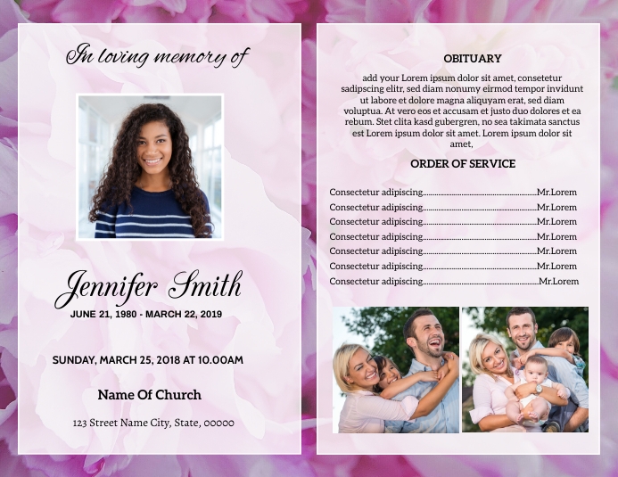 Modèle de Programme Funéraire | PosterMyWall