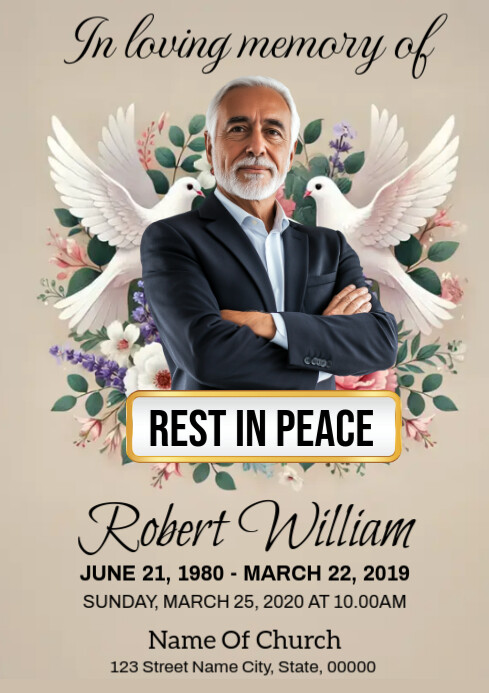 Funeral Program Template | PosterMyWall