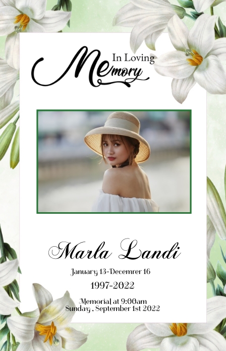 Funeral Program Template floral (2) | PosterMyWall