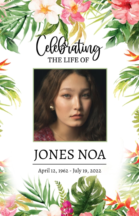 Funeral Program Template floral border (1) | PosterMyWall