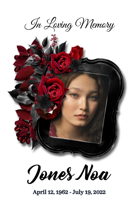Funeral Program Template floral frame (1) | PosterMyWall