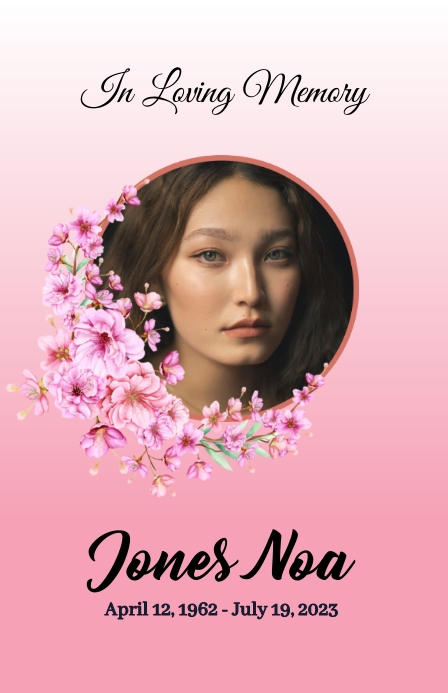 Funeral Program Template floral frame (1) | PosterMyWall