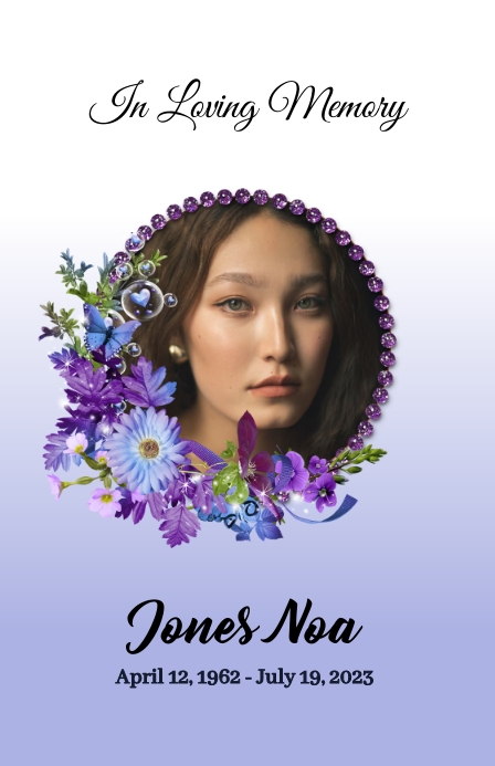 Funeral Program Template floral frame (3) | PosterMyWall