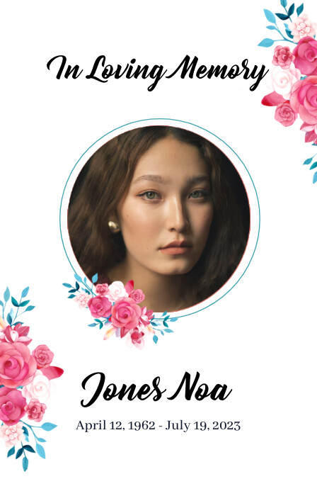 Funeral Program Template floral frame (3) | PosterMyWall