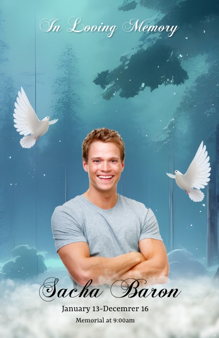 Funeral Program Template heaven sky (1) | PosterMyWall