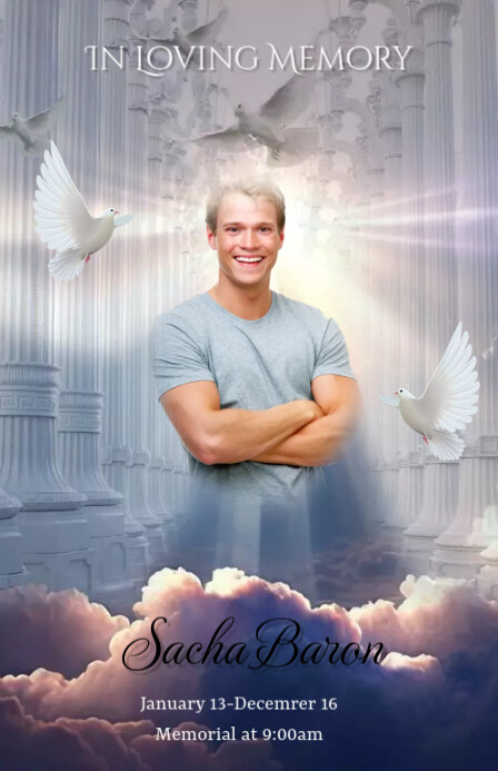 Funeral Program Template heaven sky (3) | PosterMyWall