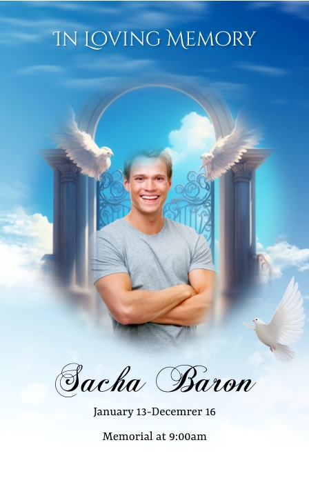 Copy of Funeral Program Template heaven sky (3) | PosterMyWall
