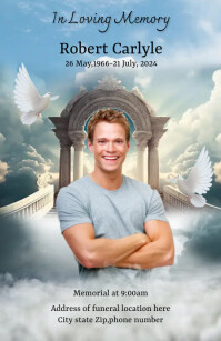 heaven funeral card program template | PosterMyWall
