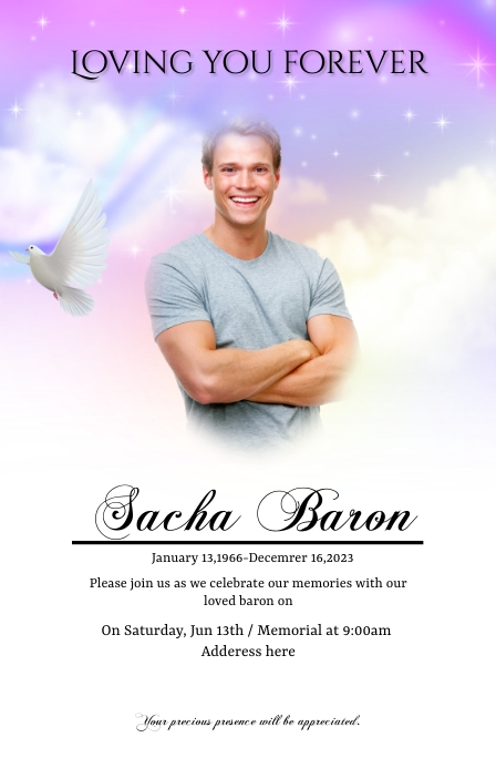 Funeral Program Template heaven sky (4) | PosterMyWall
