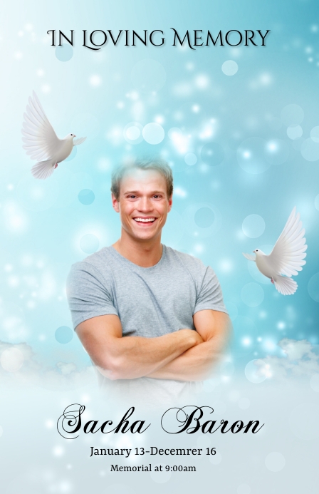 Funeral Program Template heaven sky (4) | PosterMyWall