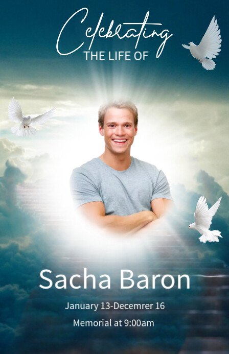 Funeral Program Template heaven sky (5) | PosterMyWall