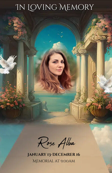 Funeral Program Template heaven sky (5) | PosterMyWall